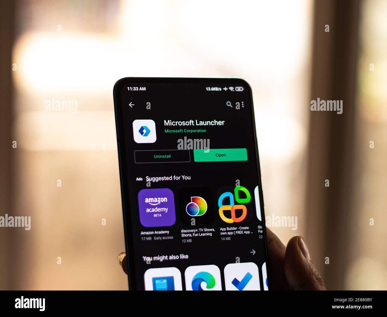 Assam, india - January 31, 2021 : Microsoft Launcher logo on phone ...