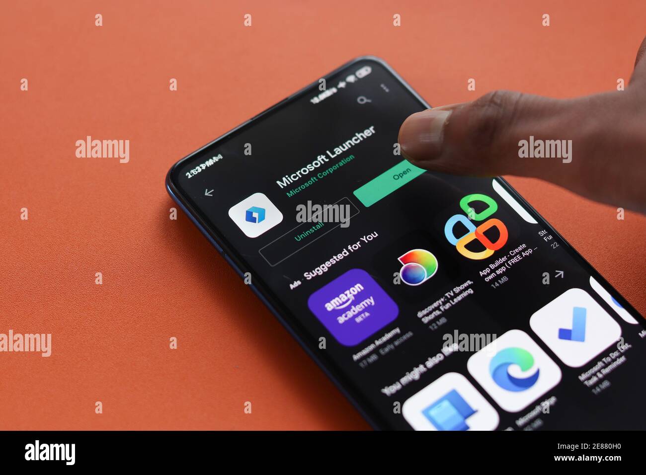 Assam, india - January 31, 2021 : Microsoft Launcher logo on phone ...