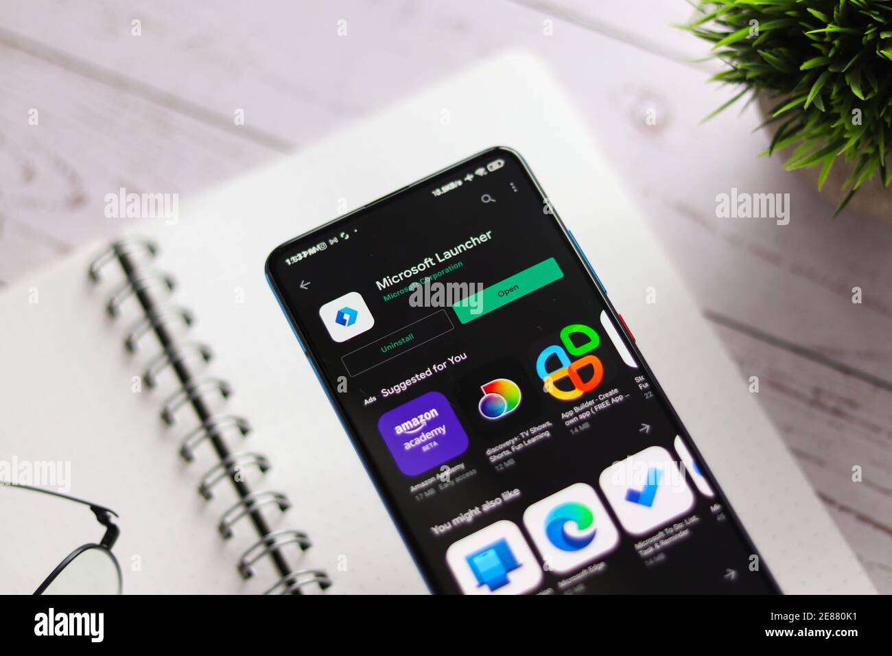 Assam, india - January 31, 2021 : Microsoft Launcher logo on phone ...