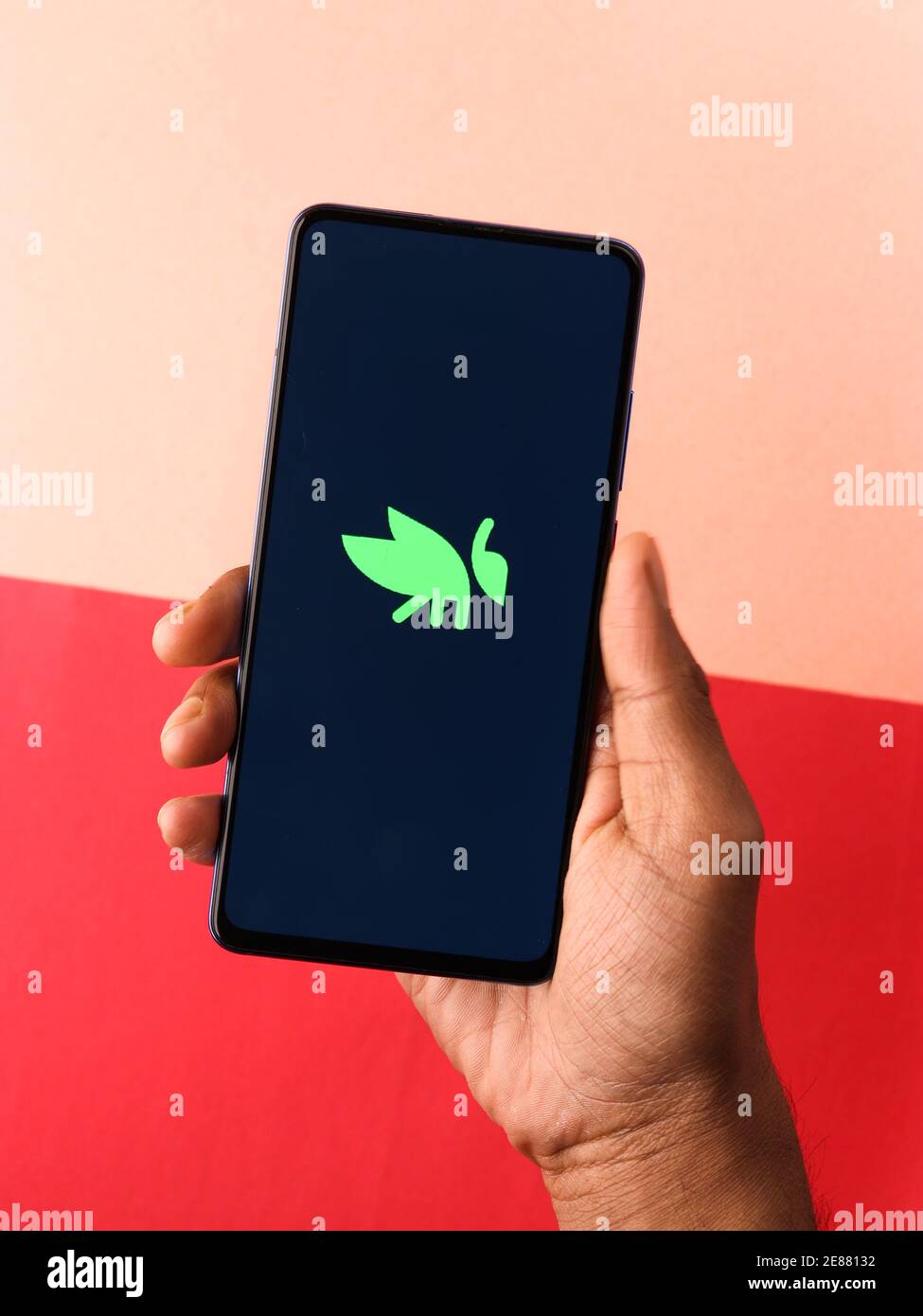 Assam, india - January 31, 2021 : Grasshopper logo on phone screen ...