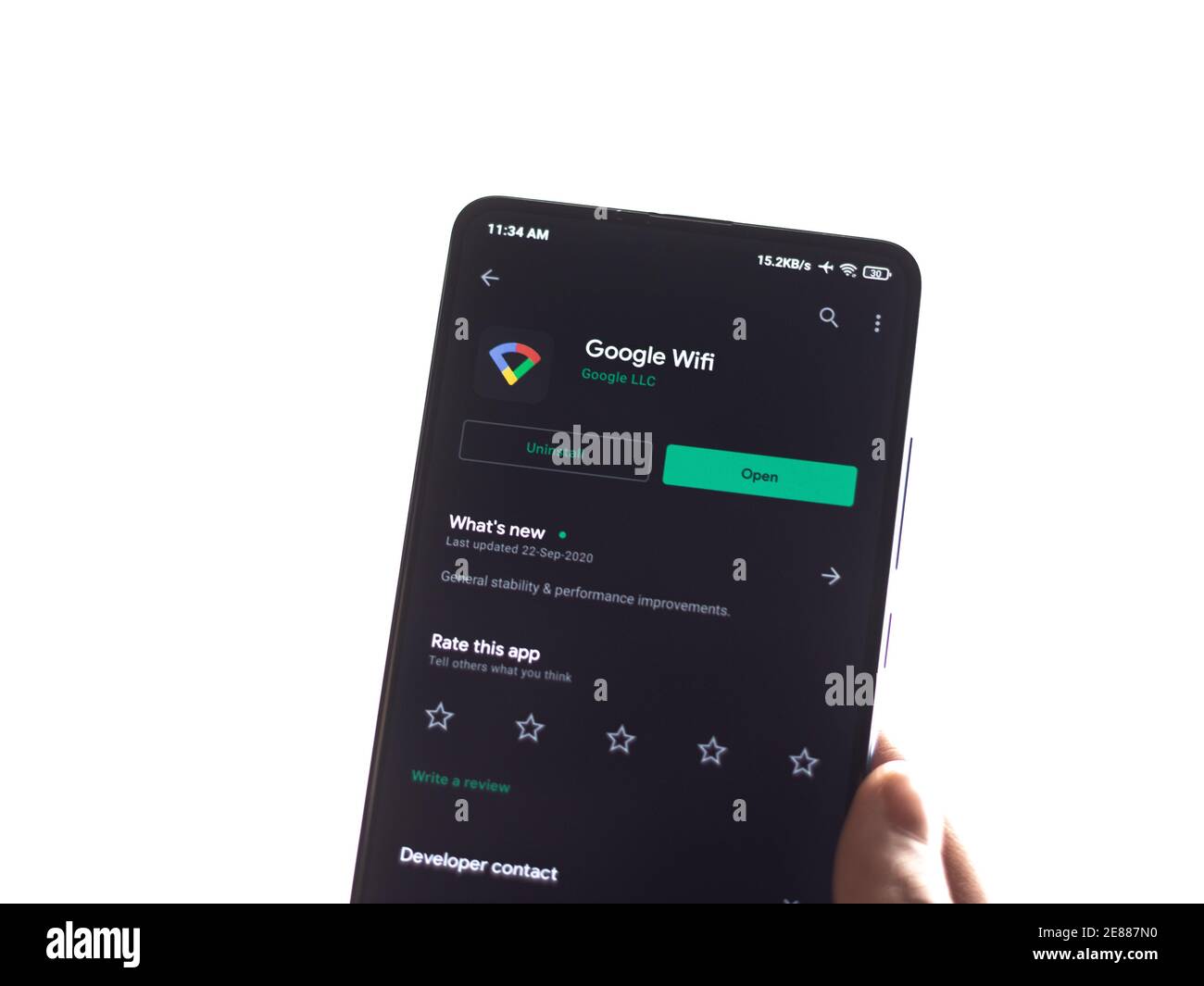 Assam, india - January 31, 2021 : Google wifi logo on phone screen ...