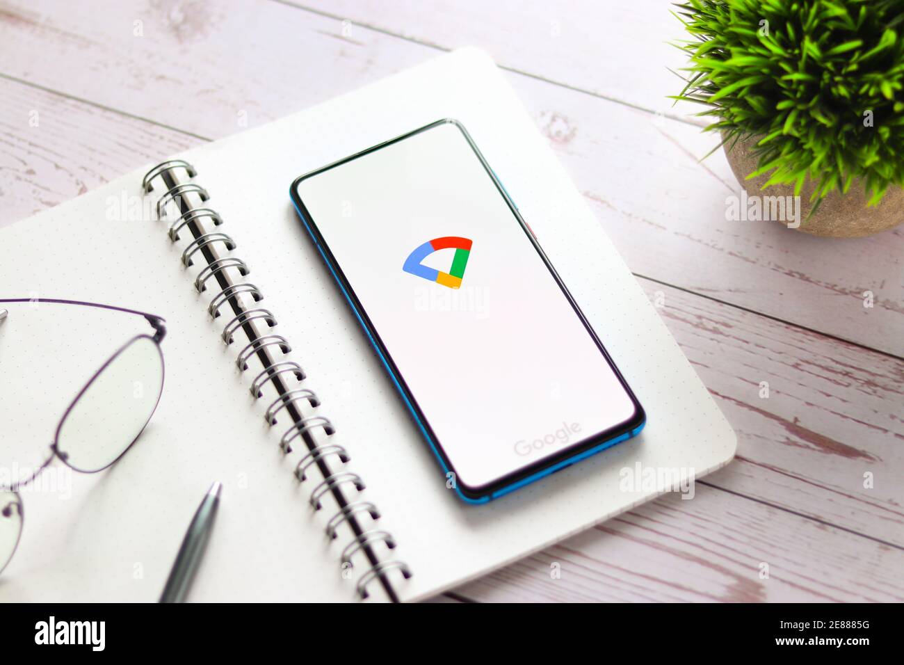 Assam, india - January 31, 2021 : Google wifi logo on phone screen ...