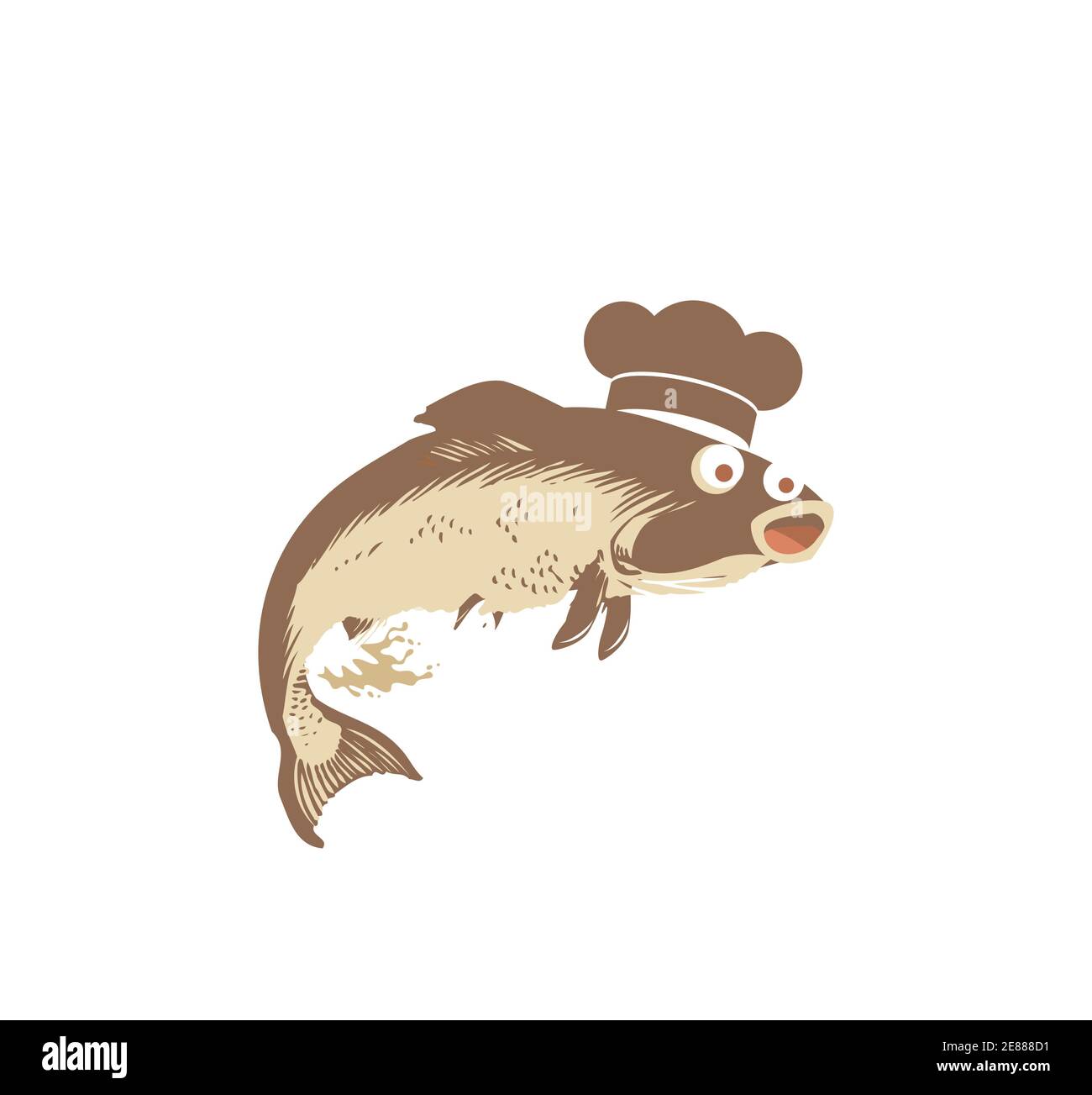 sea food chef fish restaurant mascot or character logo and vector ...