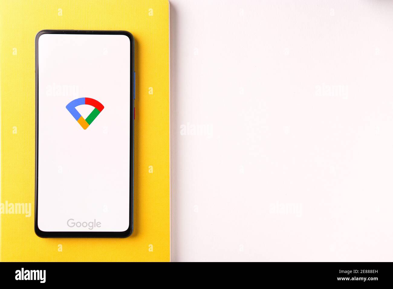 Assam, india - January 31, 2021 : Google wifi logo on phone screen ...