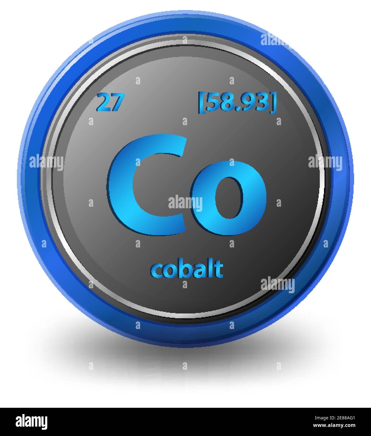 Cobalt chemical element. Chemical symbol with atomic number and atomic ...