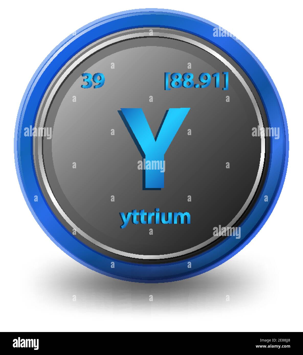 Yttrium chemical element. Chemical symbol with atomic number and atomic ...