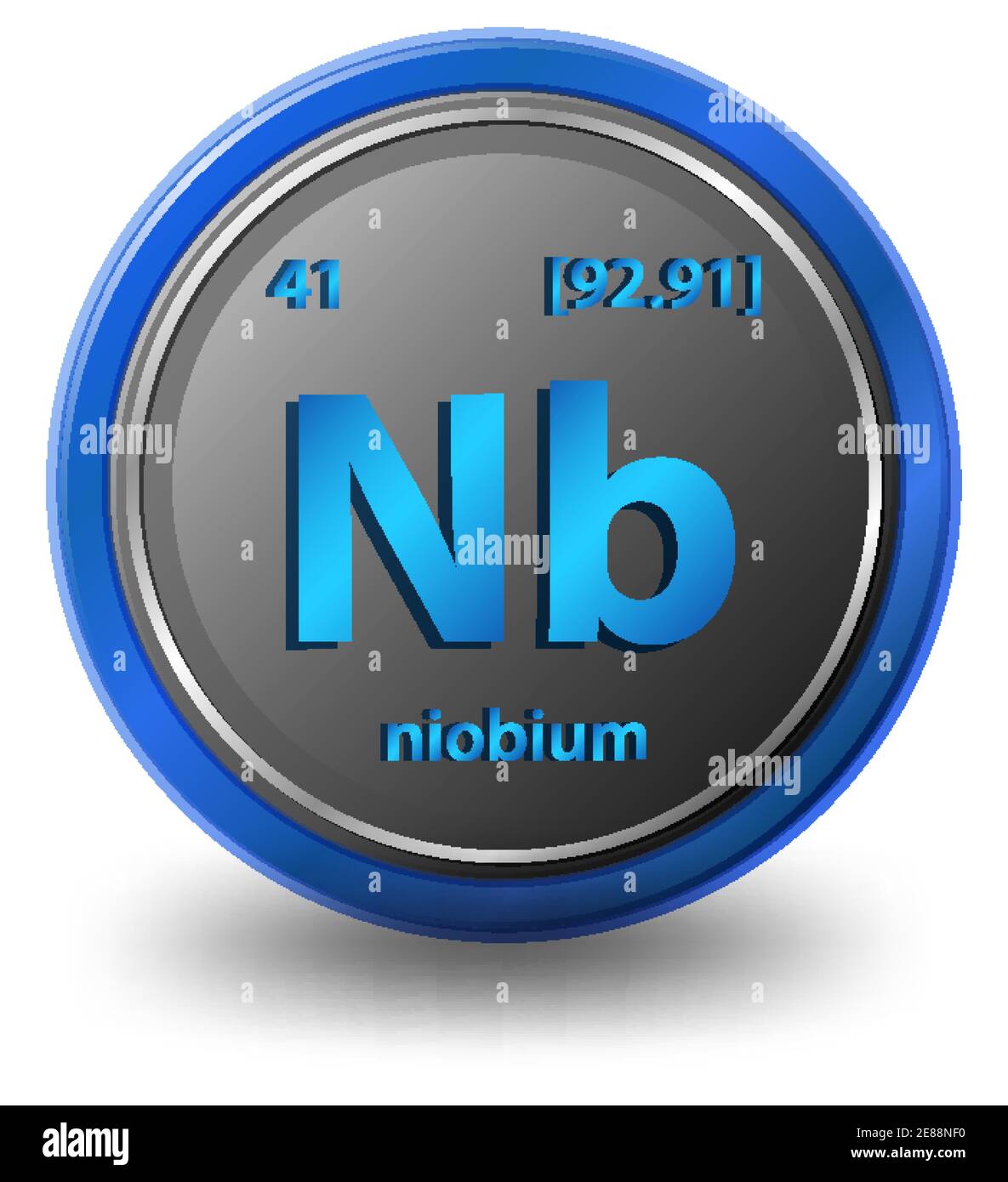 Niobium chemical element. Chemical symbol with atomic number and atomic ...