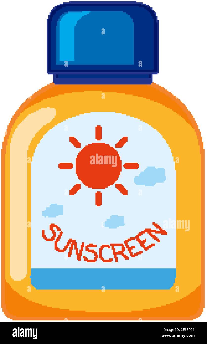A bottle of sunscreen on white background illustration Stock Vector ...