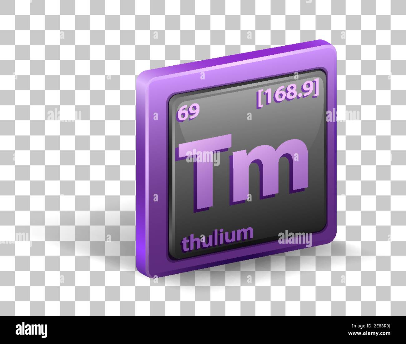 Thulium chemical element. Chemical symbol with atomic number and atomic ...