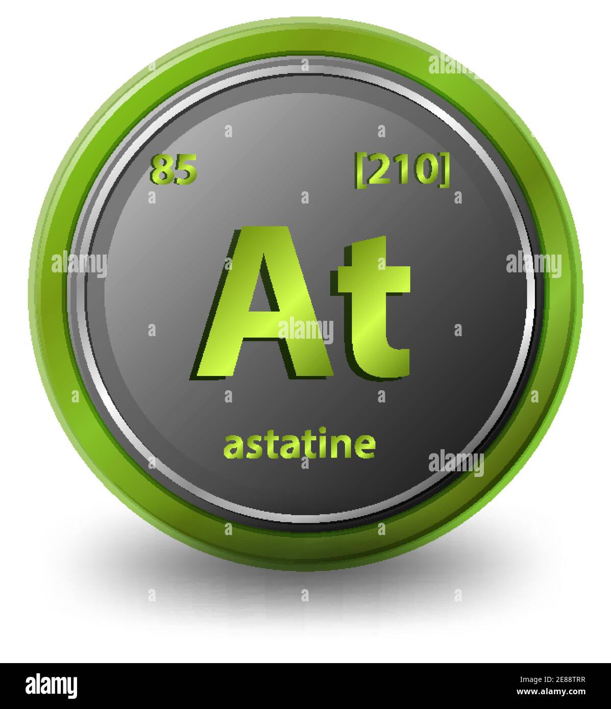 Astatine chemical element. Chemical symbol with atomic number and ...