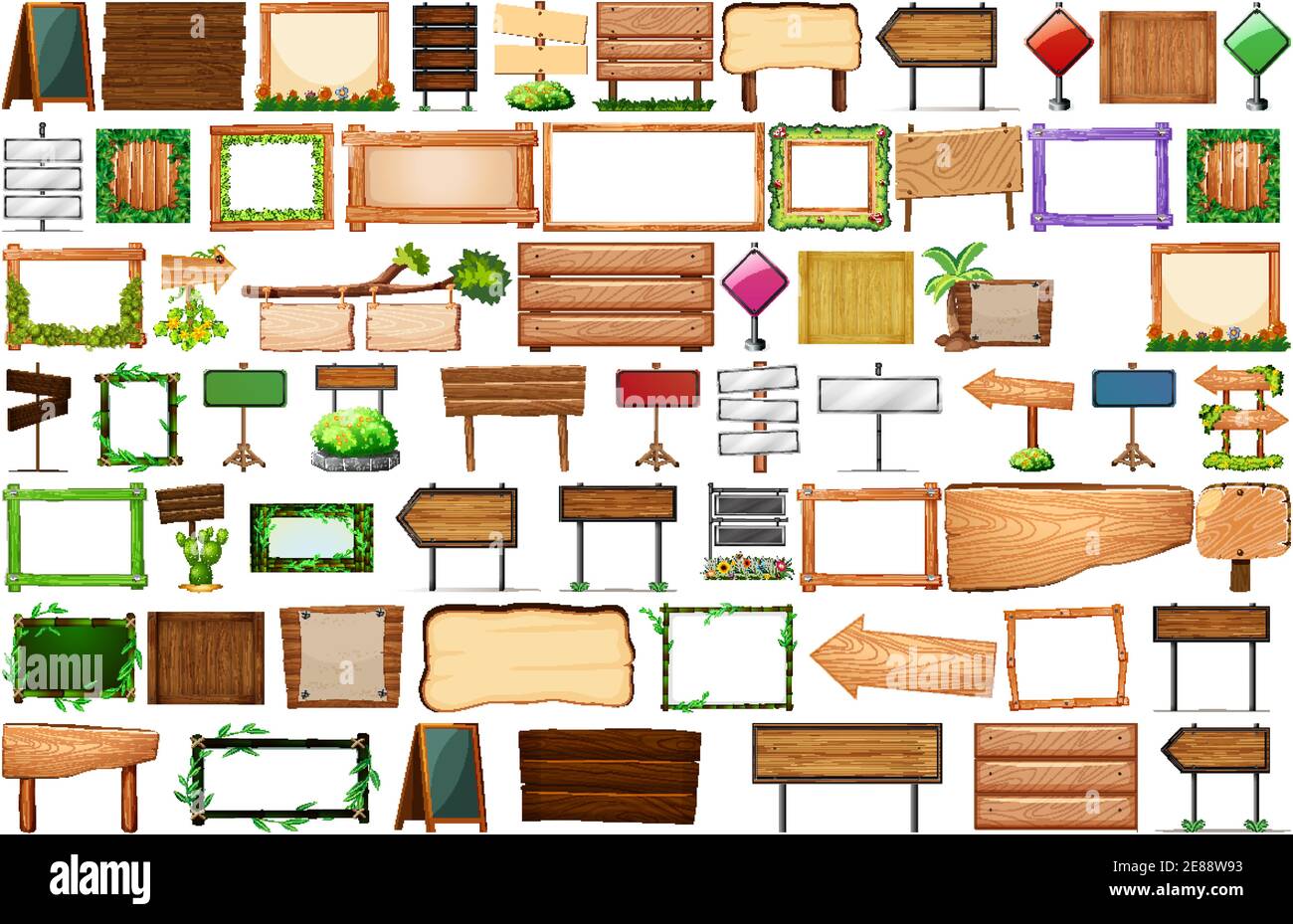 Set of various type of sign banner illustration Stock Vector Image ...