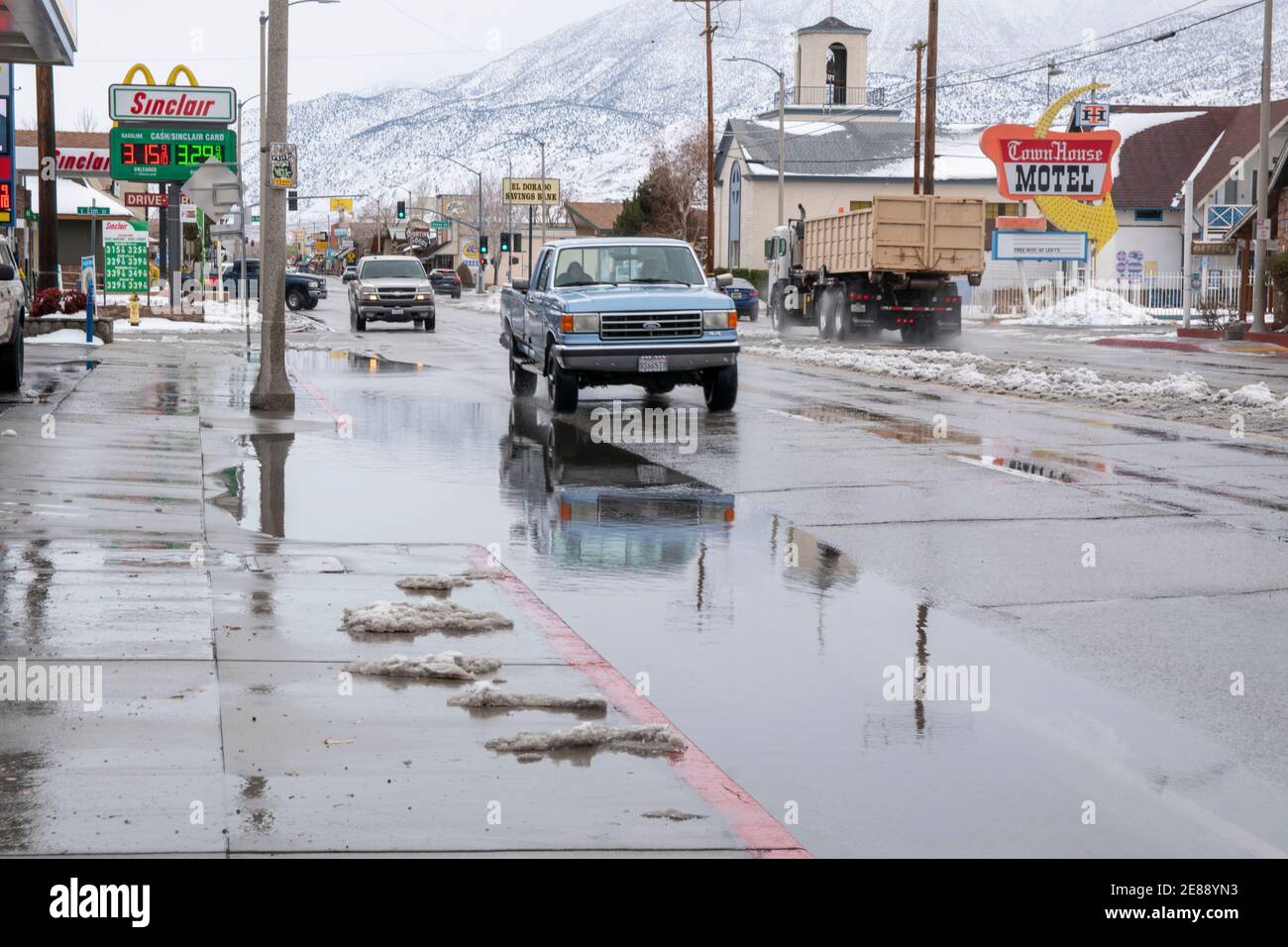 A January storm dropped a blanket of snow over the town of Bishop in ...