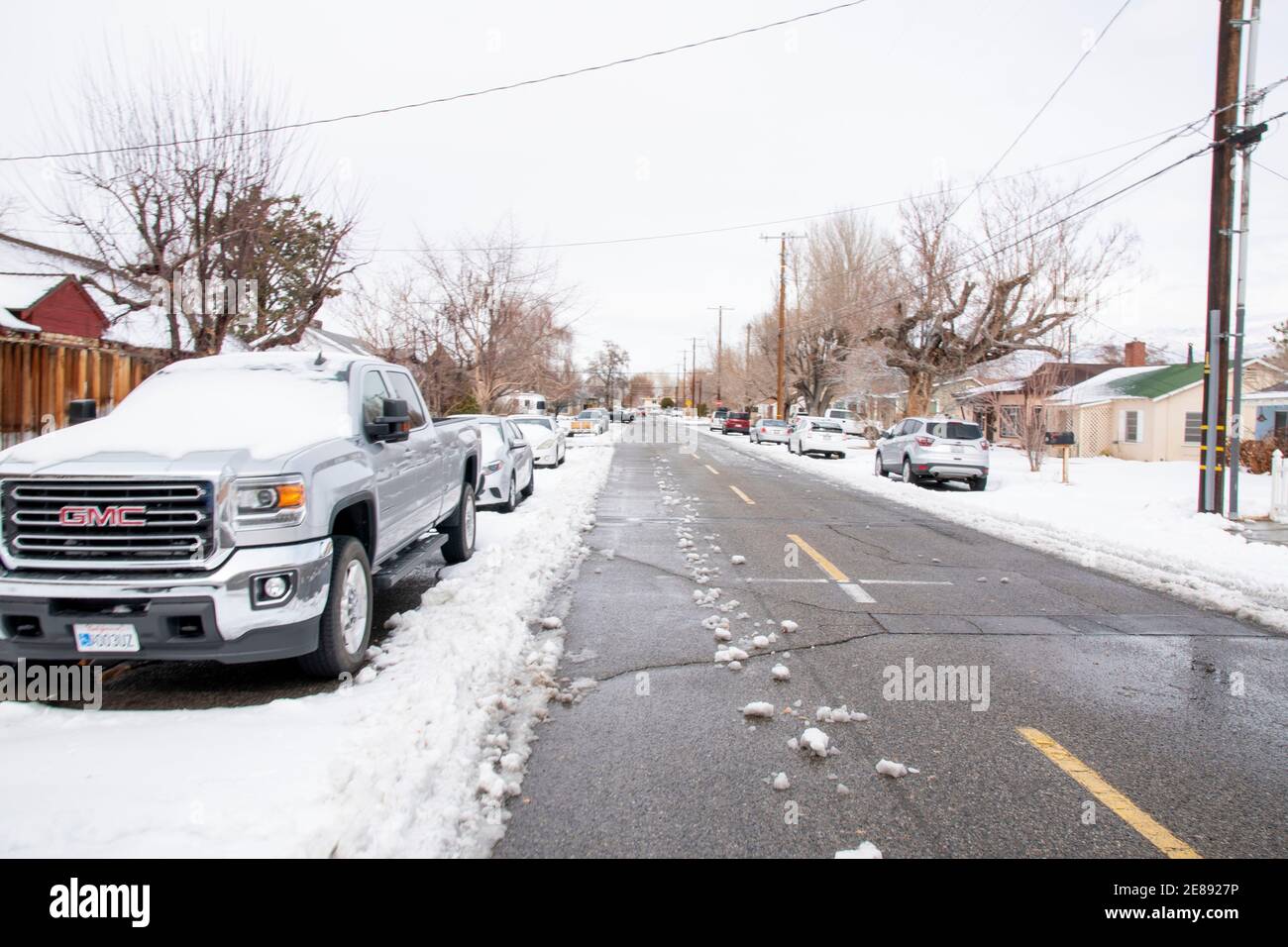 A January storm dropped a blanket of snow over the town of Bishop in ...