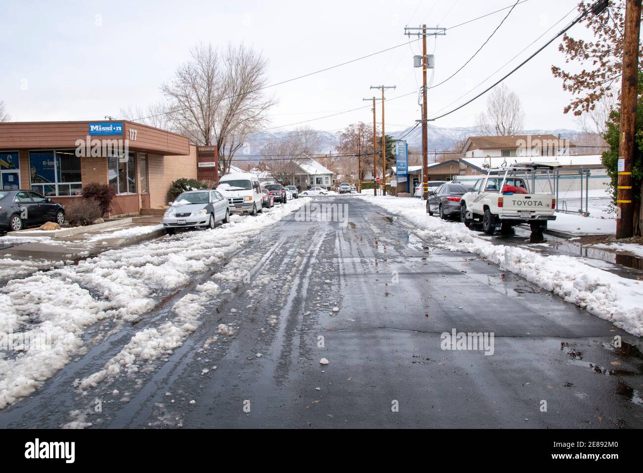 A January storm dropped a blanket of snow over the town of Bishop in ...