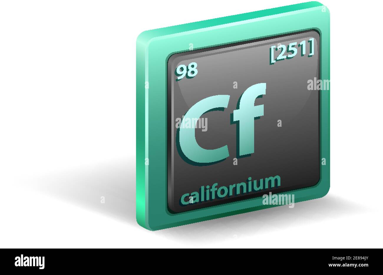 Californium chemical element. Chemical symbol with atomic number and ...