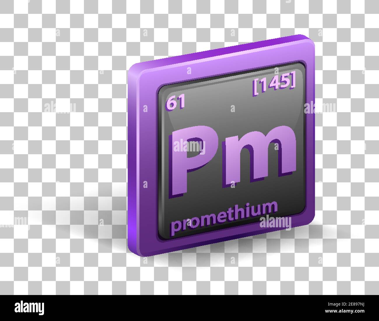 Promethium chemical element. Chemical symbol with atomic number and ...