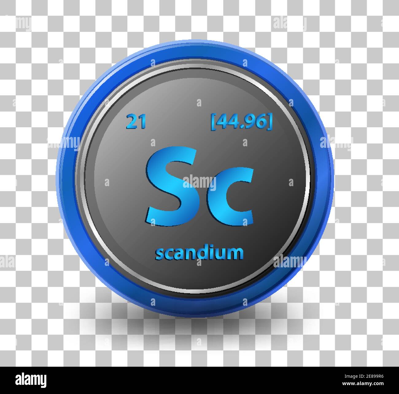 Scandium chemical element. Chemical symbol with atomic number and ...