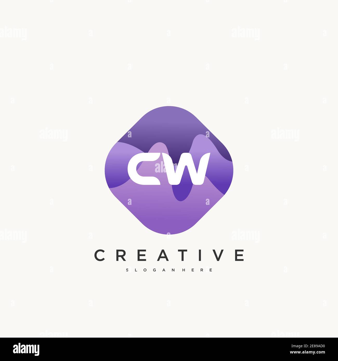 Cw logo design Stock Vector Images - Alamy