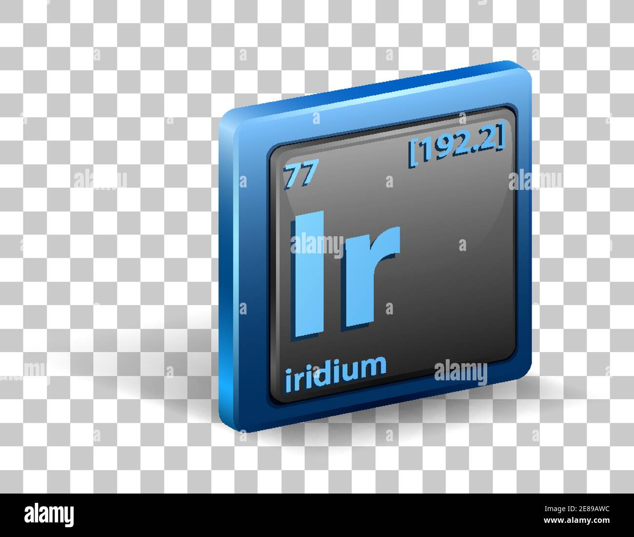 Iridium chemical element. Chemical symbol with atomic number and atomic ...