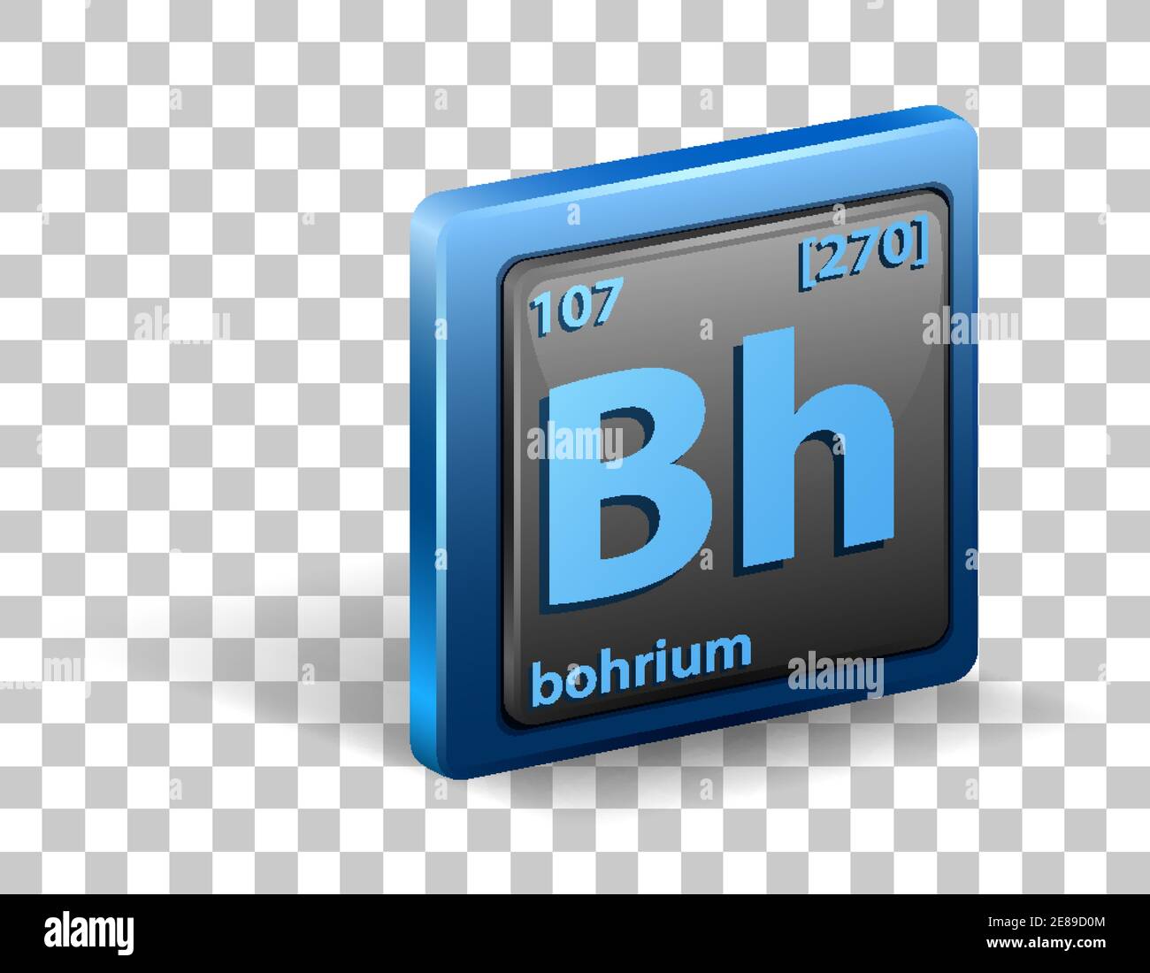 Bohrium chemical element. Chemical symbol with atomic number and atomic ...