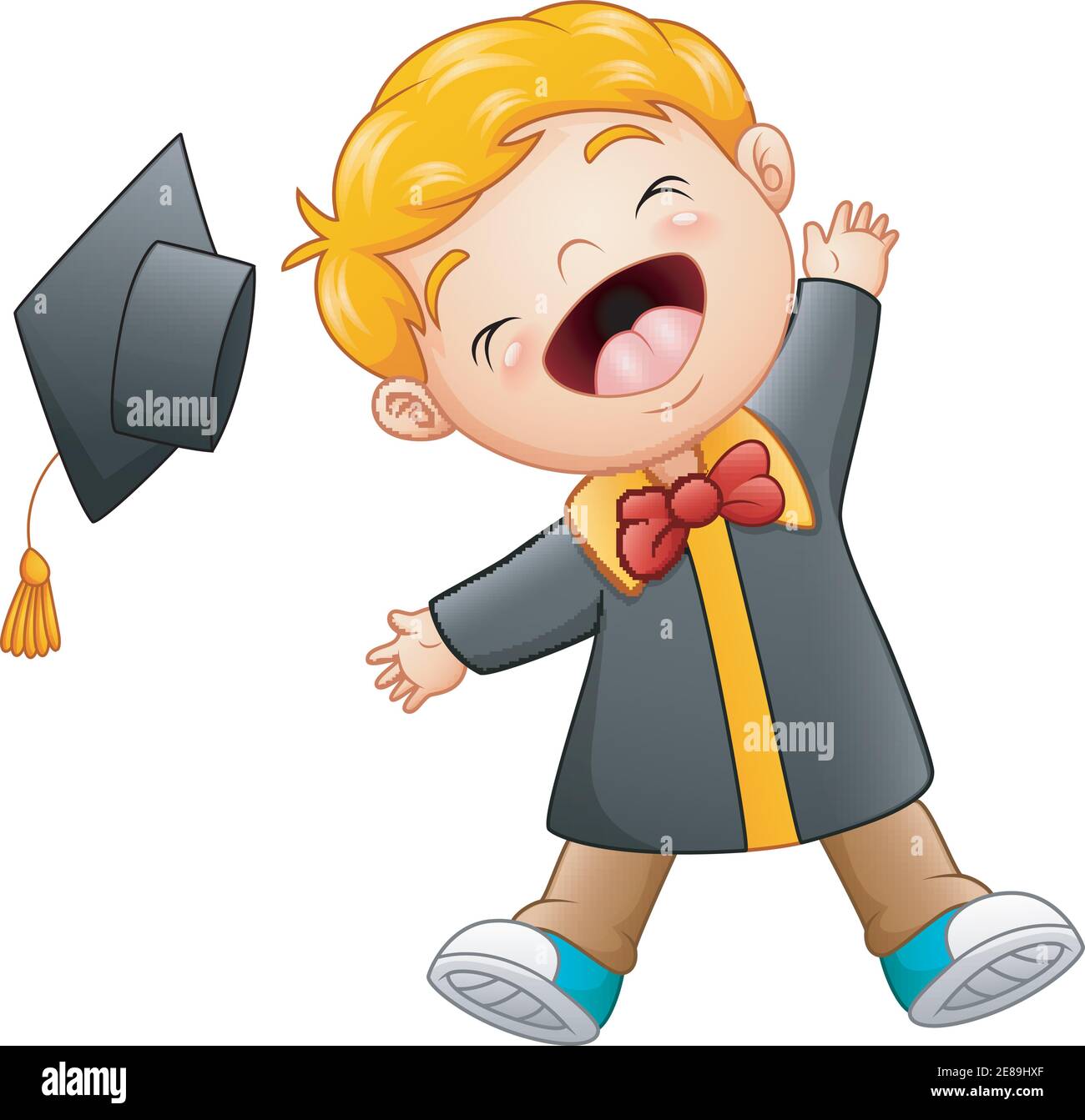 Vector illustration of Happy boy graduation cartoon Stock Vector Image ...