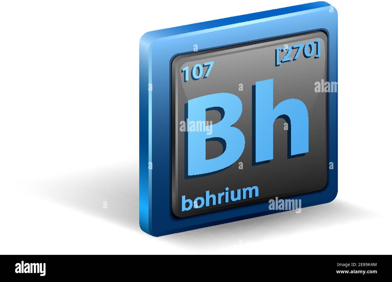 Bohrium chemical element. Chemical symbol with atomic number and atomic ...