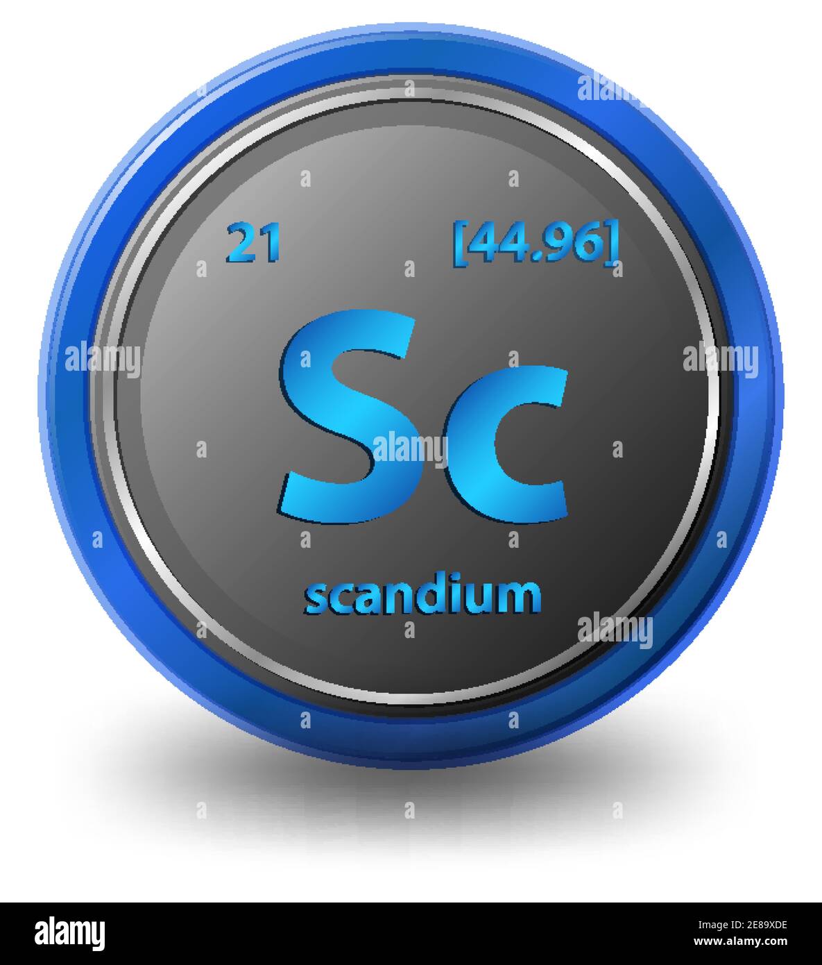 Scandium chemical element. Chemical symbol with atomic number and ...