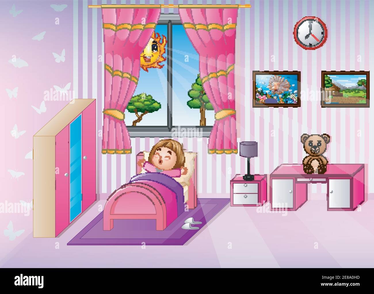 Girl Wake Up In The Morning Cartoon