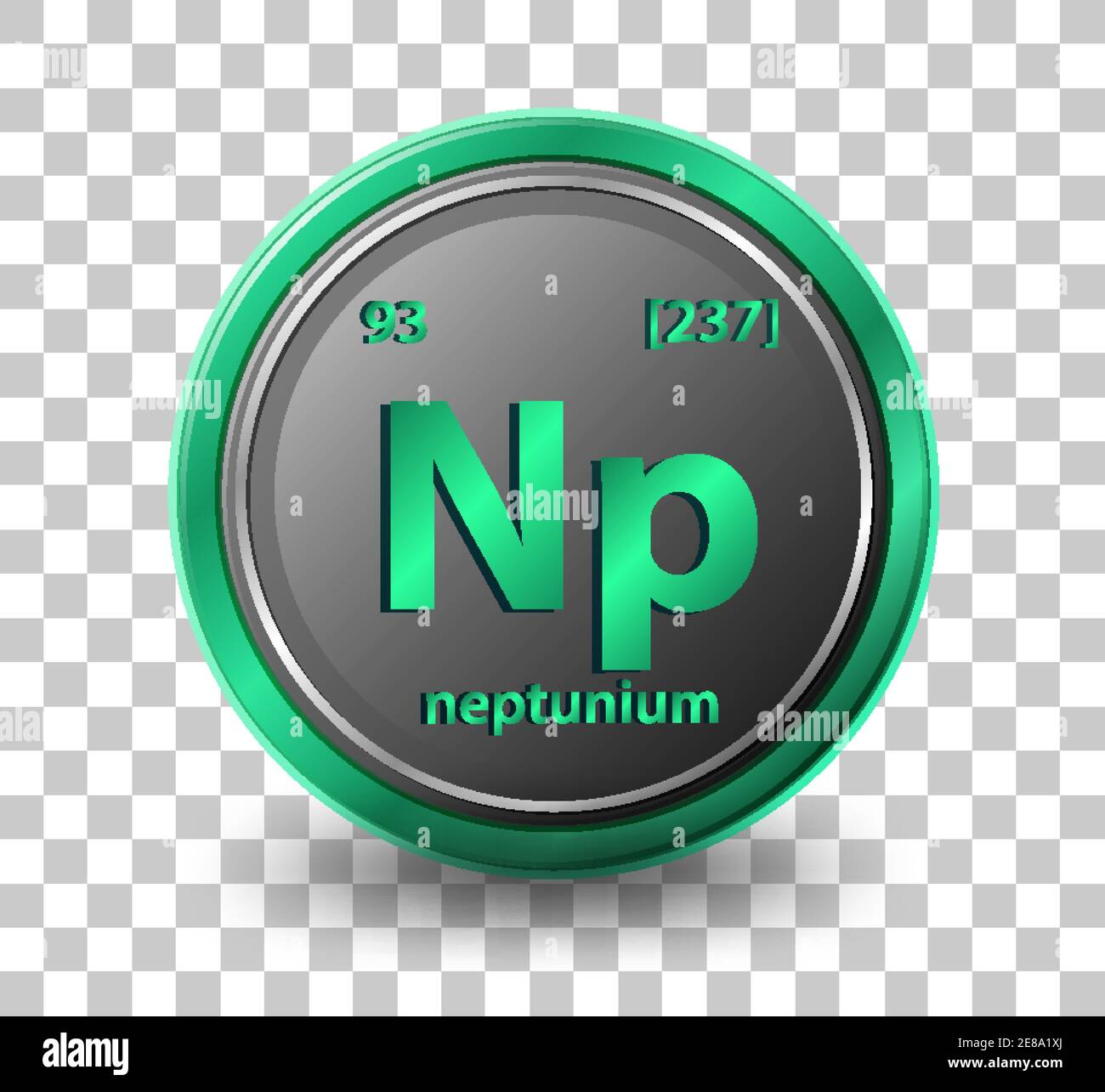 Neptunium chemical element. Chemical symbol with atomic number and ...