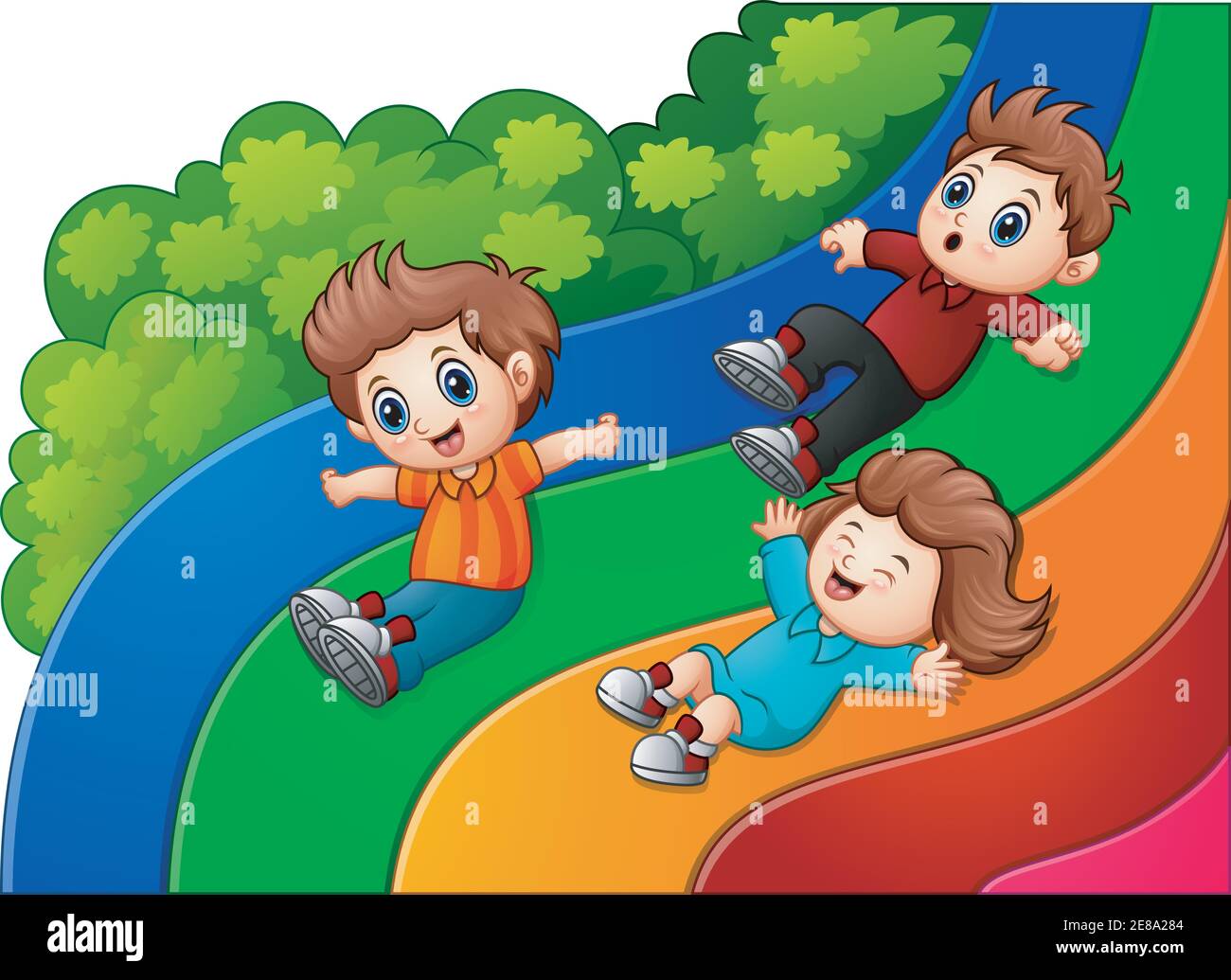 Sliding down waterslide Stock Vector Images - Alamy