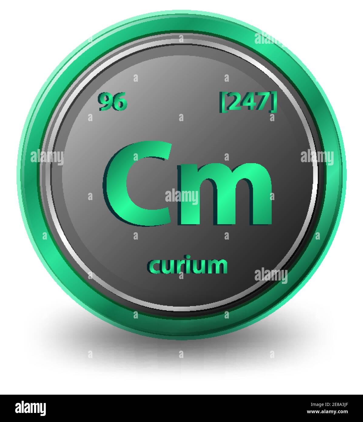 Curium chemical element. Chemical symbol with atomic number and atomic ...