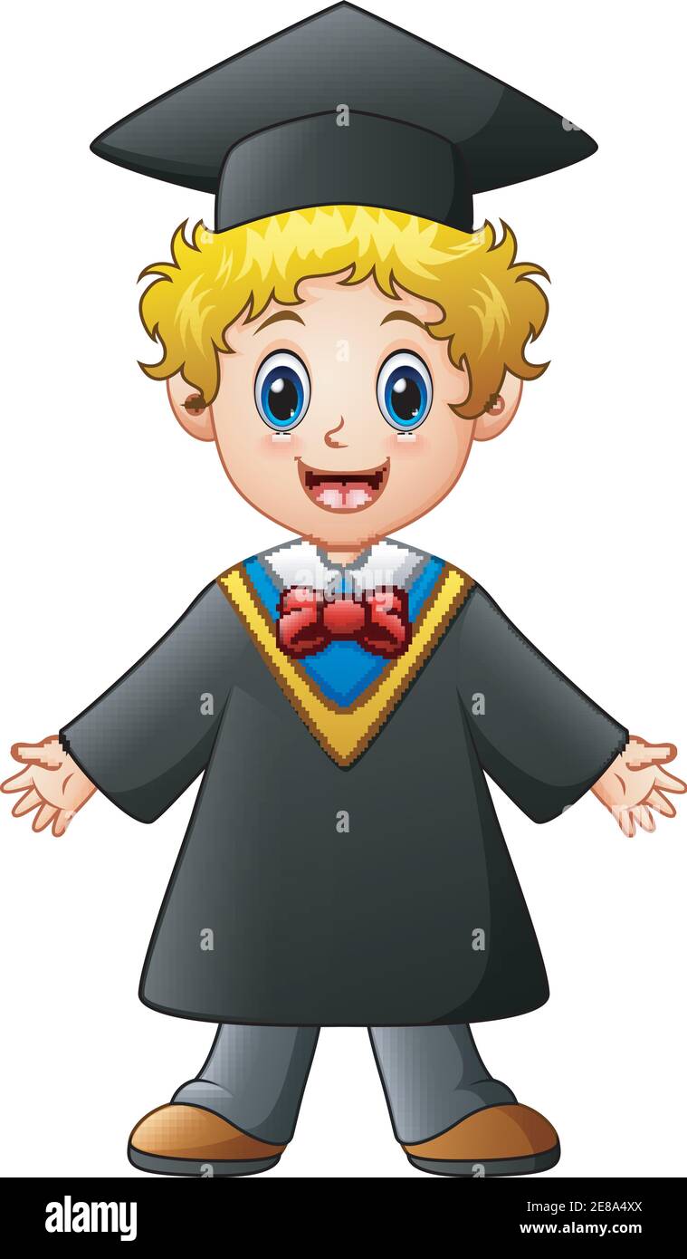 Vector illustration of Happy graduation boy cartoon Stock Vector Image ...