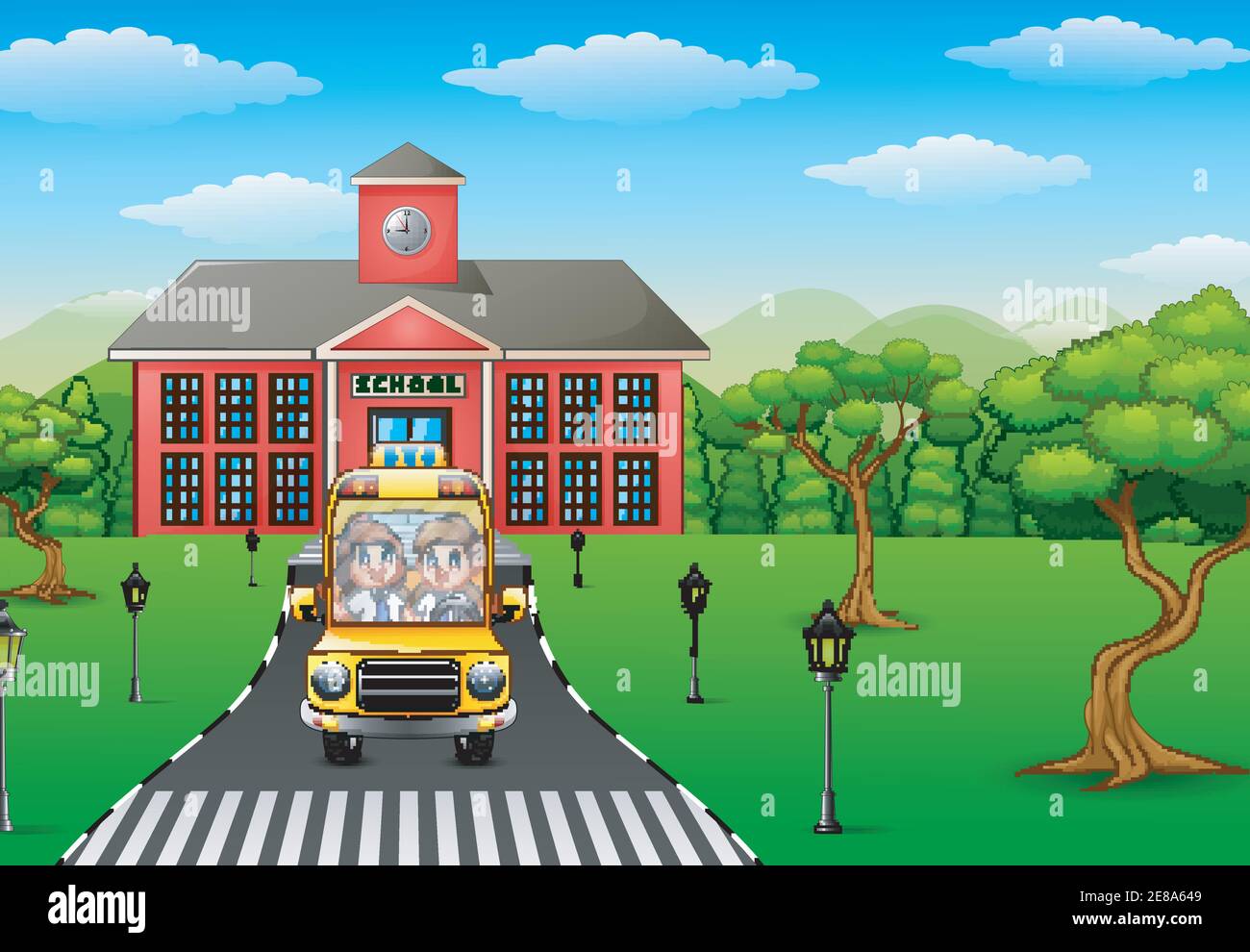 Vector illustration of Cartoon kids are going to home Stock Vector ...