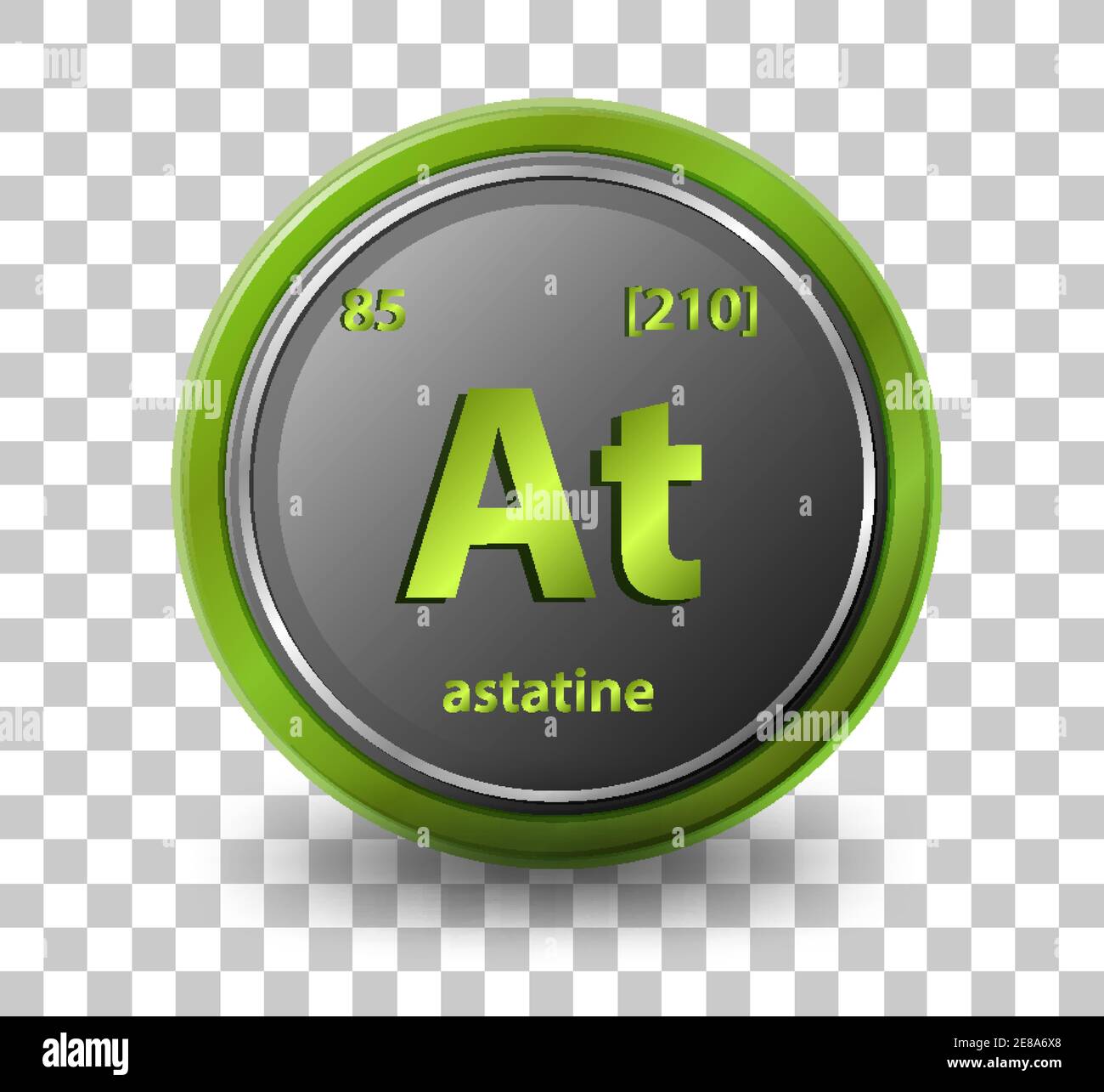 Astatine chemical element. Chemical symbol with atomic number and ...