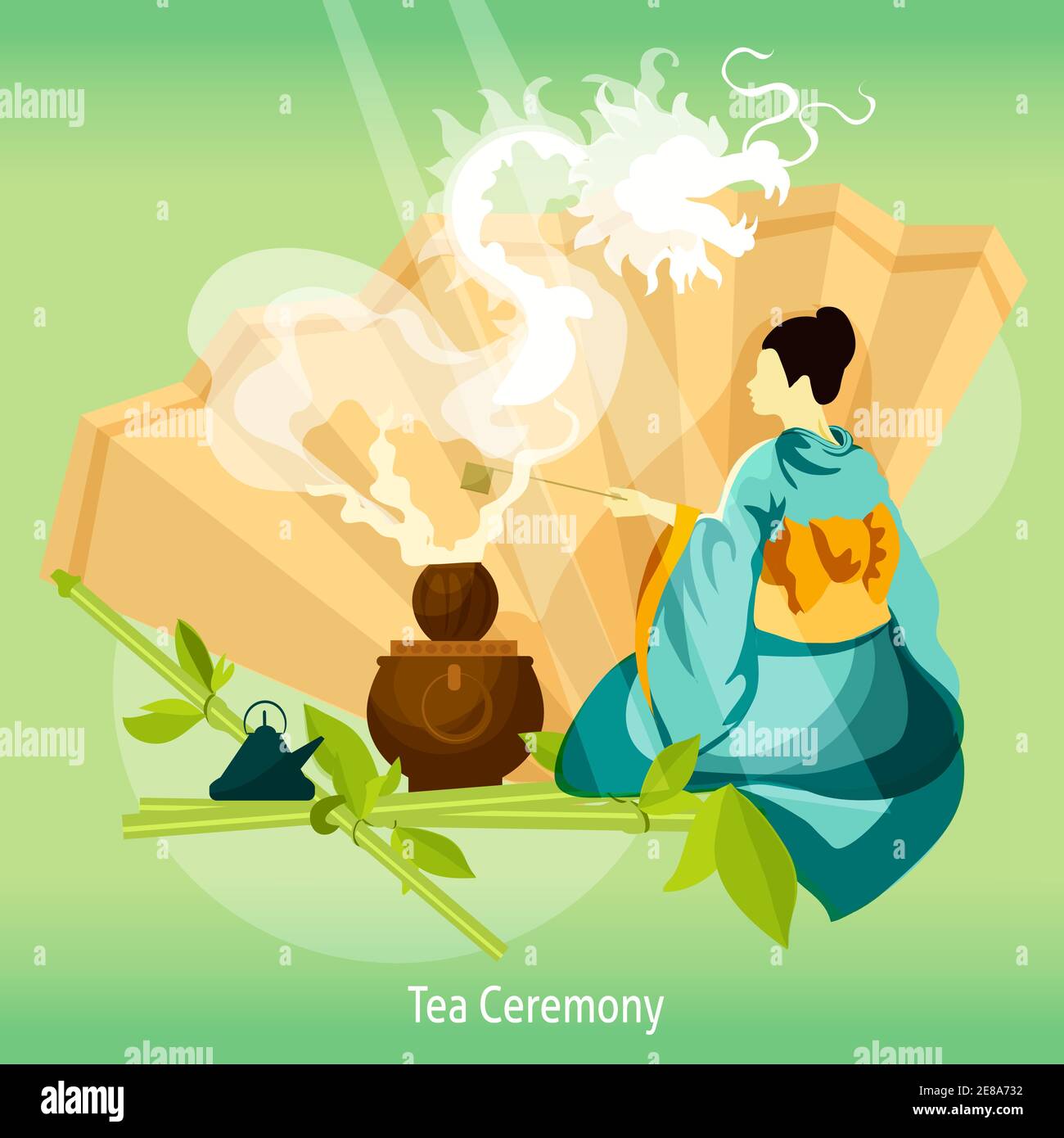 Tea Ceremony Background. Tea Ceremony Vector Illustration. Tea Ceremony ...