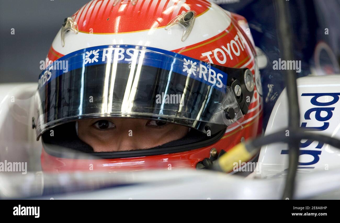 Williams kazuki nakajima during practice hi-res stock photography and ...