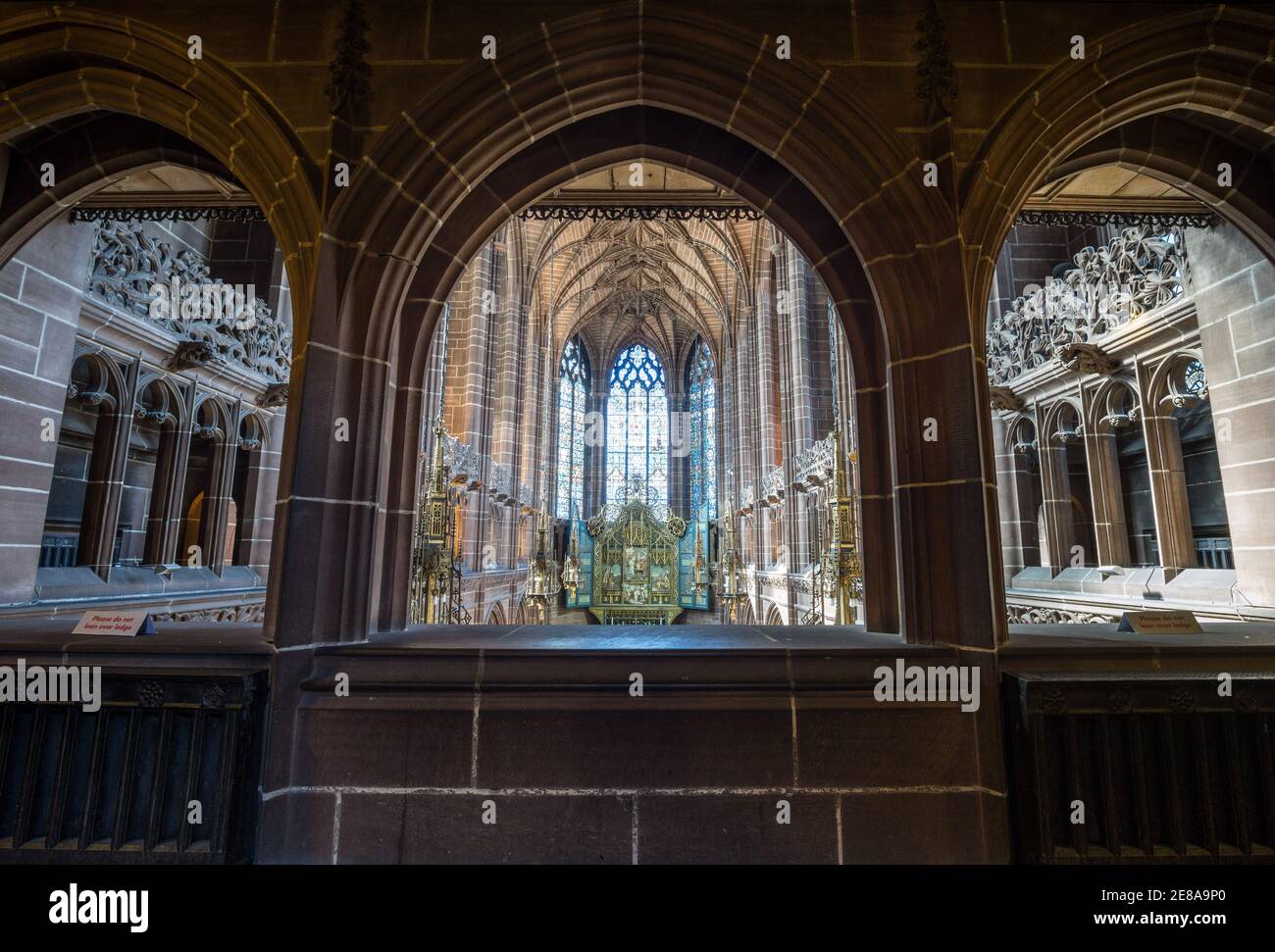The grand, ornate gothic revival interior of the Lady Chapel in ...