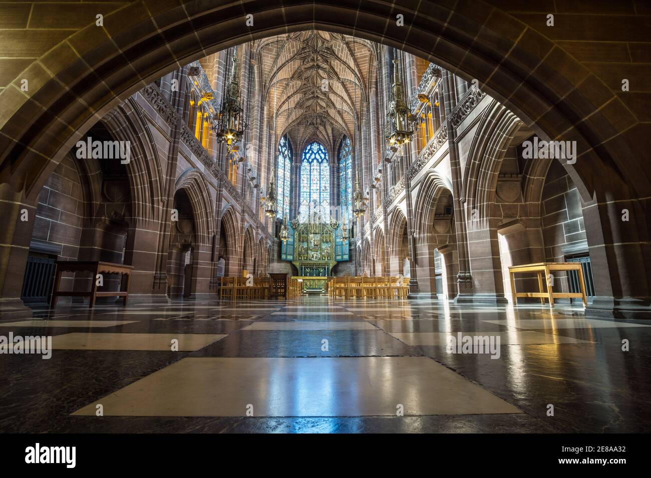 The grand, ornate gothic revival interior of the Lady Chapel in ...