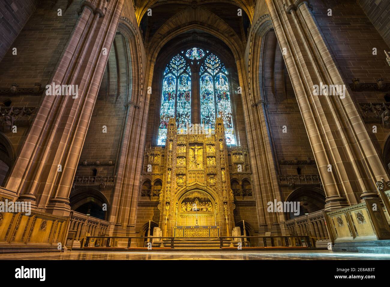 The High Alter in Liverpool Anglican cathedral, Merseyside Stock Photo ...