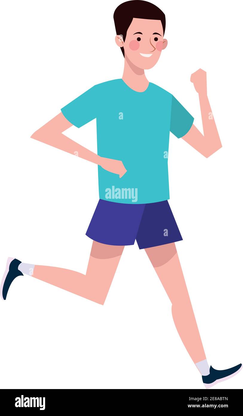 man running character healthy lifestyle vector illustration design ...