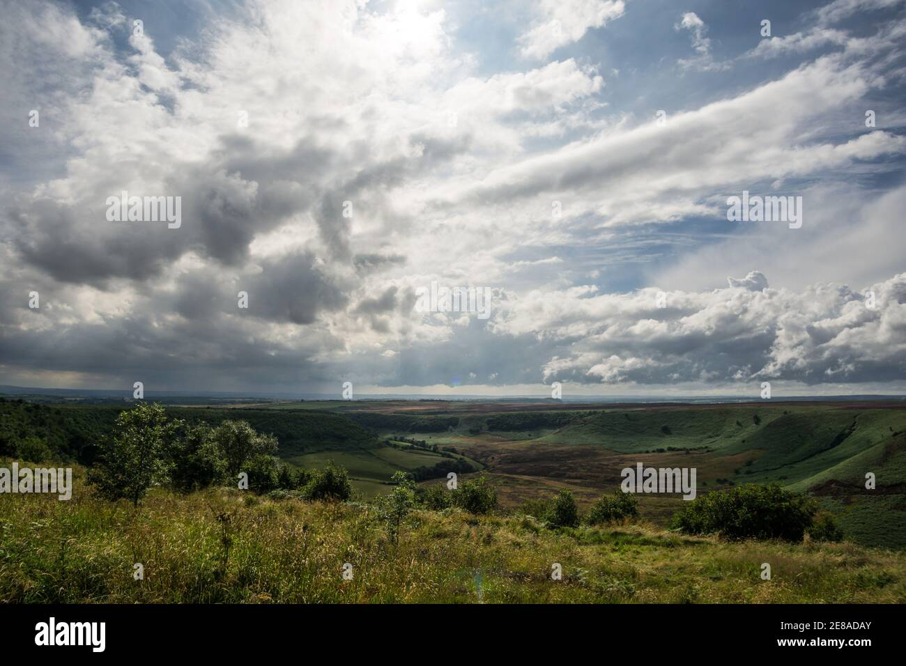 View of the North York Moors National Park looking west from the A169 ...