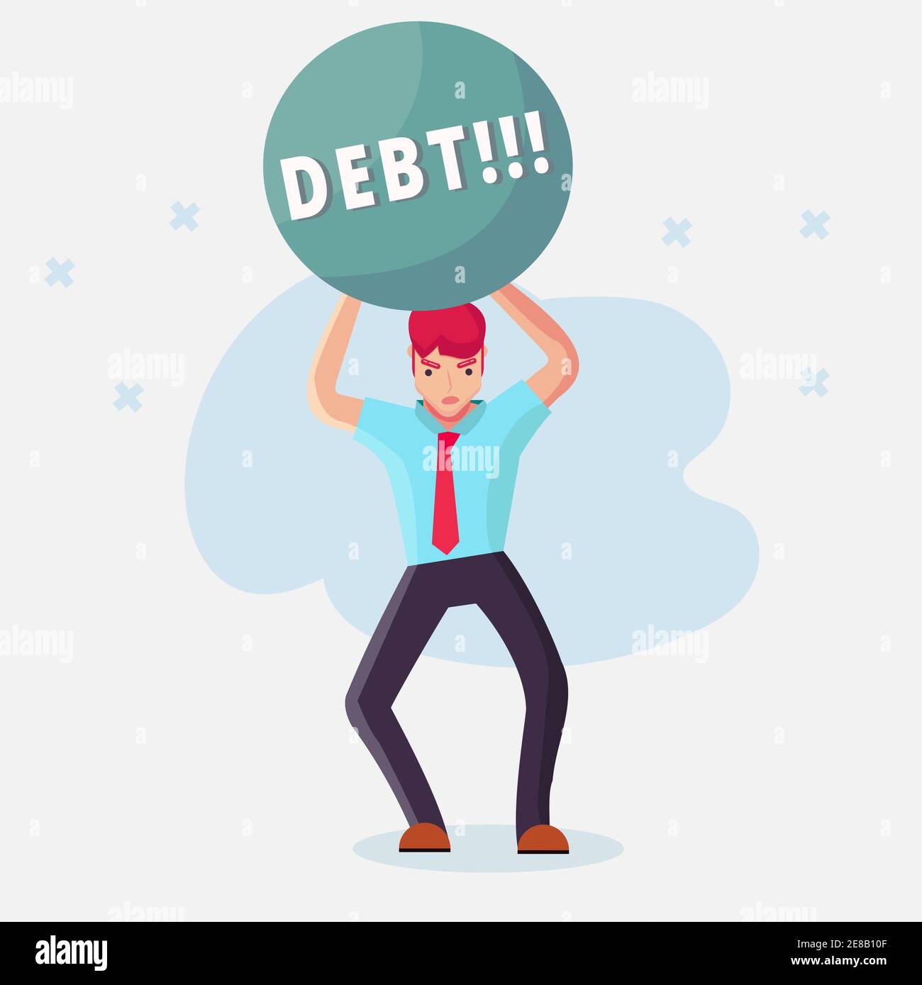 businessman in debt concept vector illustration in flat style Stock ...