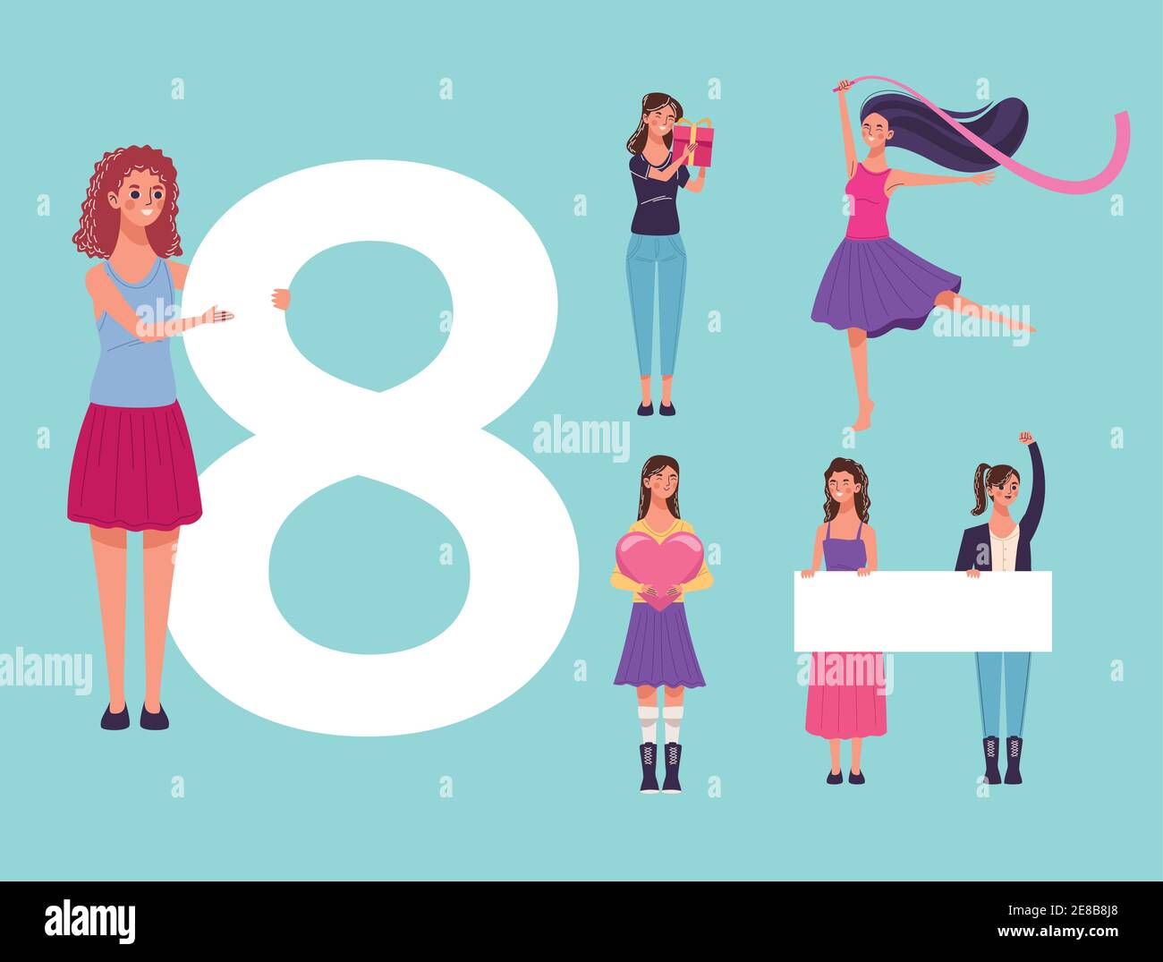 6 characters Stock Vector Images - Alamy