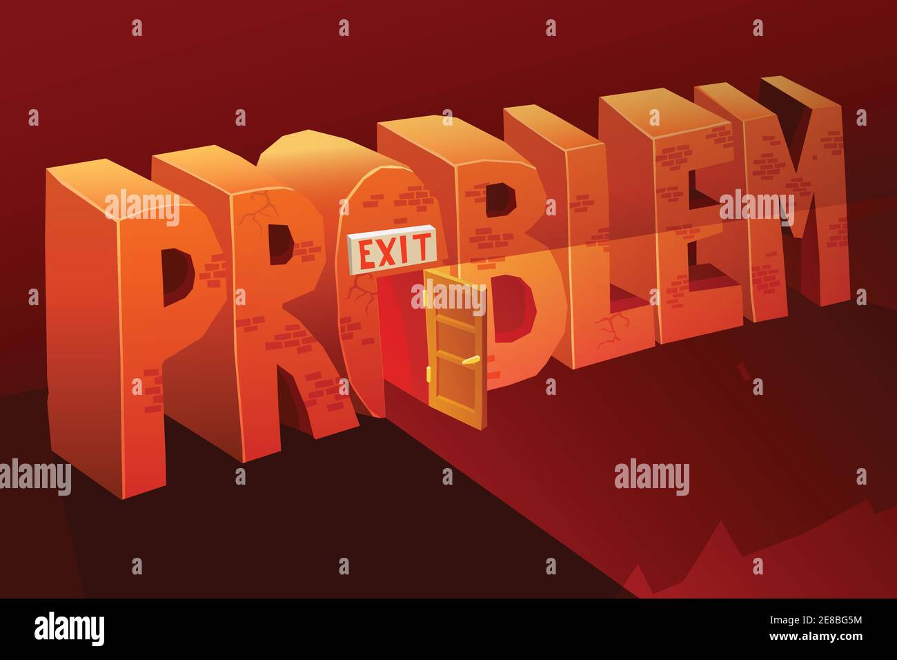 Problem Exit Vector Illustration. Problem Solution Background. Problem ...