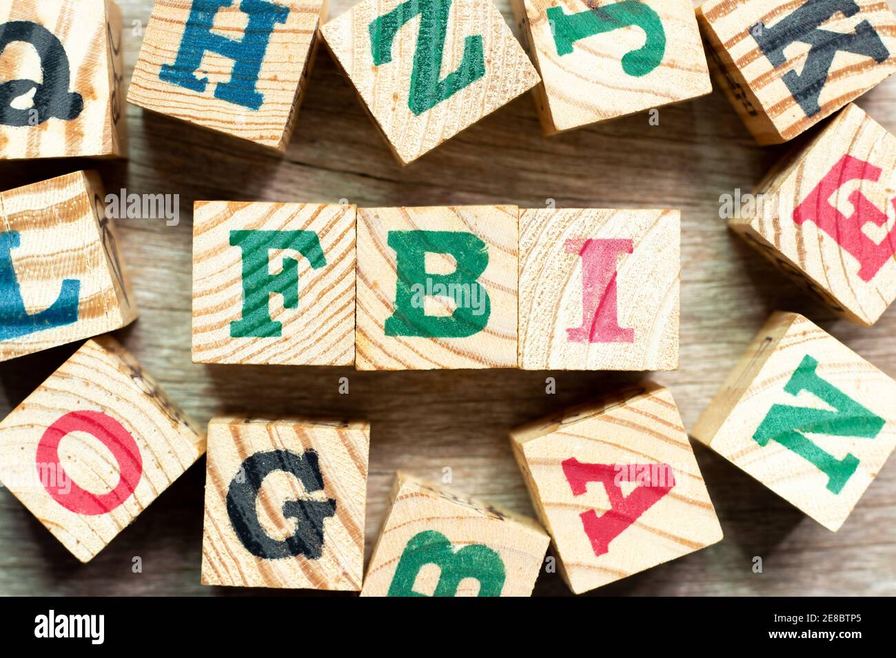 Alphabet letter block in word FBI (Abbreviation of Federal Bureau of ...