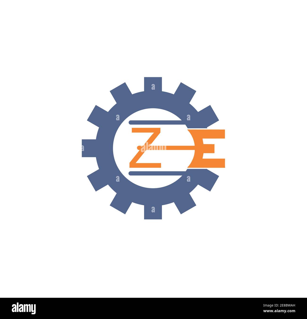 simple gear shape ZE initials logo and vector icon Stock Vector Image ...