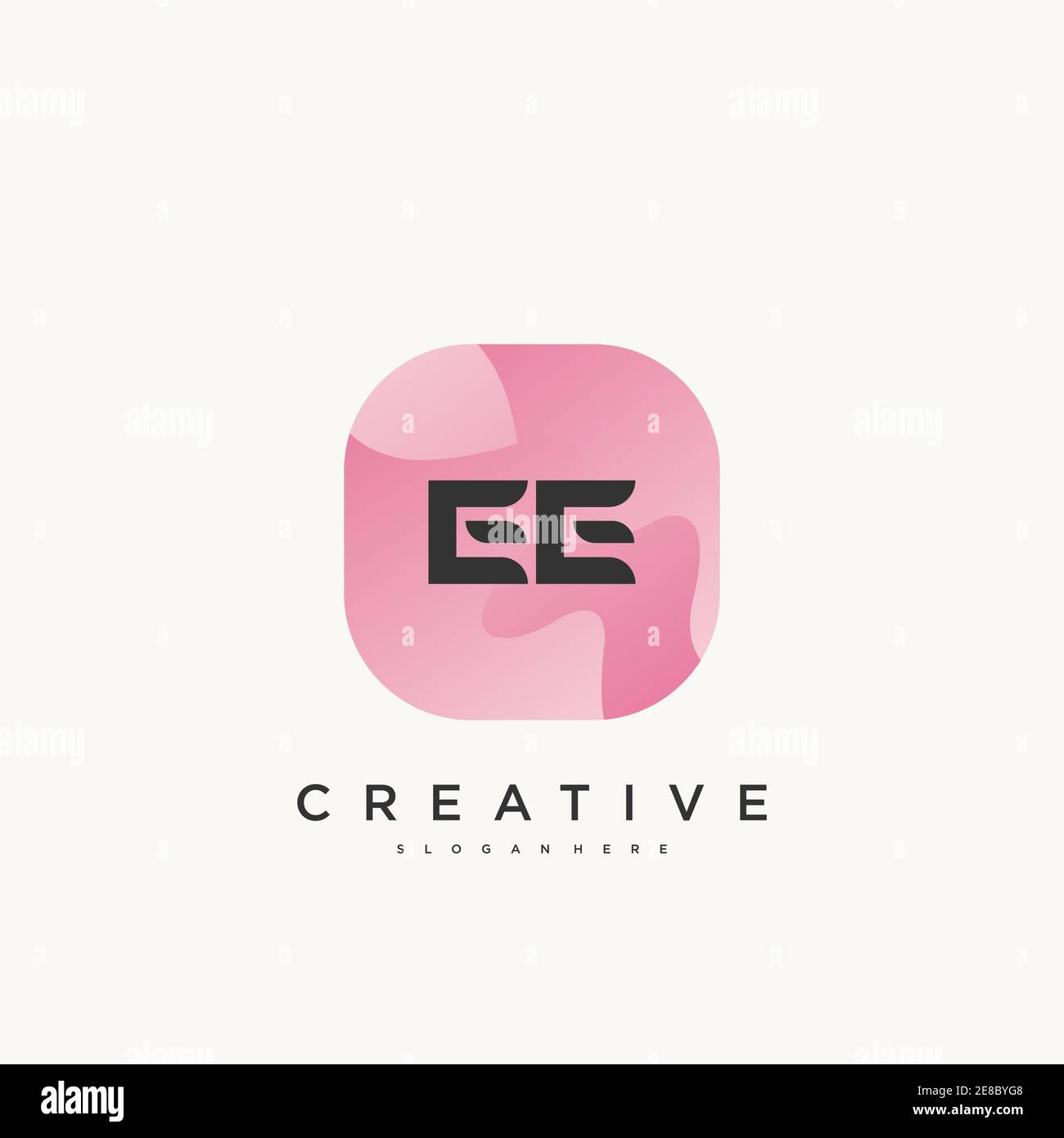 EE Initial Letter logo icon design template elements with wave colorful ...