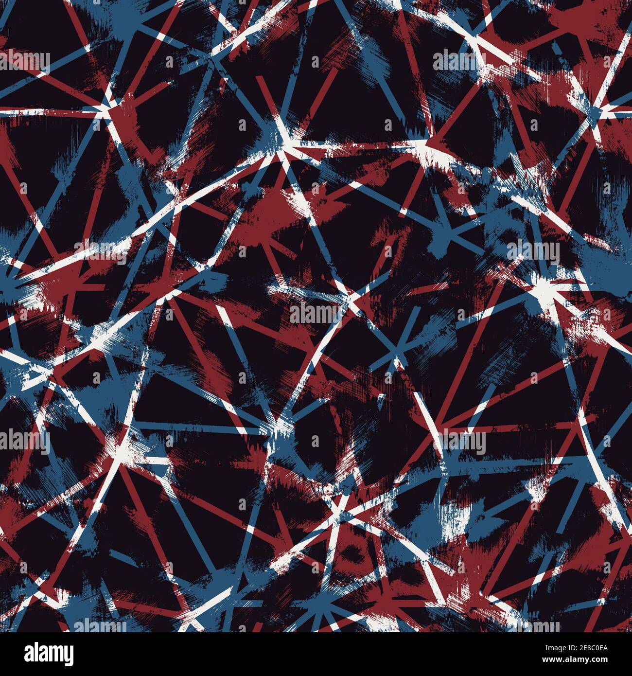 Seamless geo pattern in red blue black white Stock Photo - Alamy