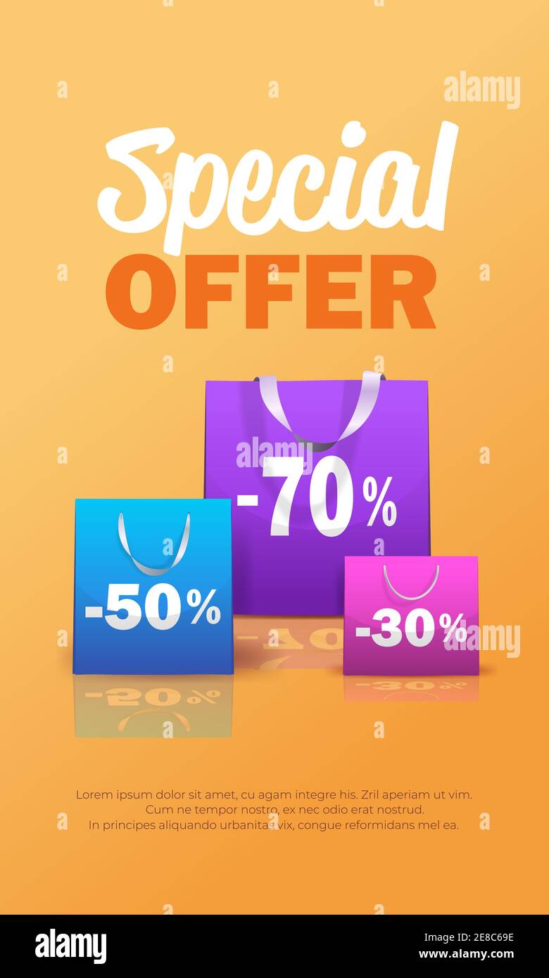 package for purchases colorful paper shopping bag special offer sale ...