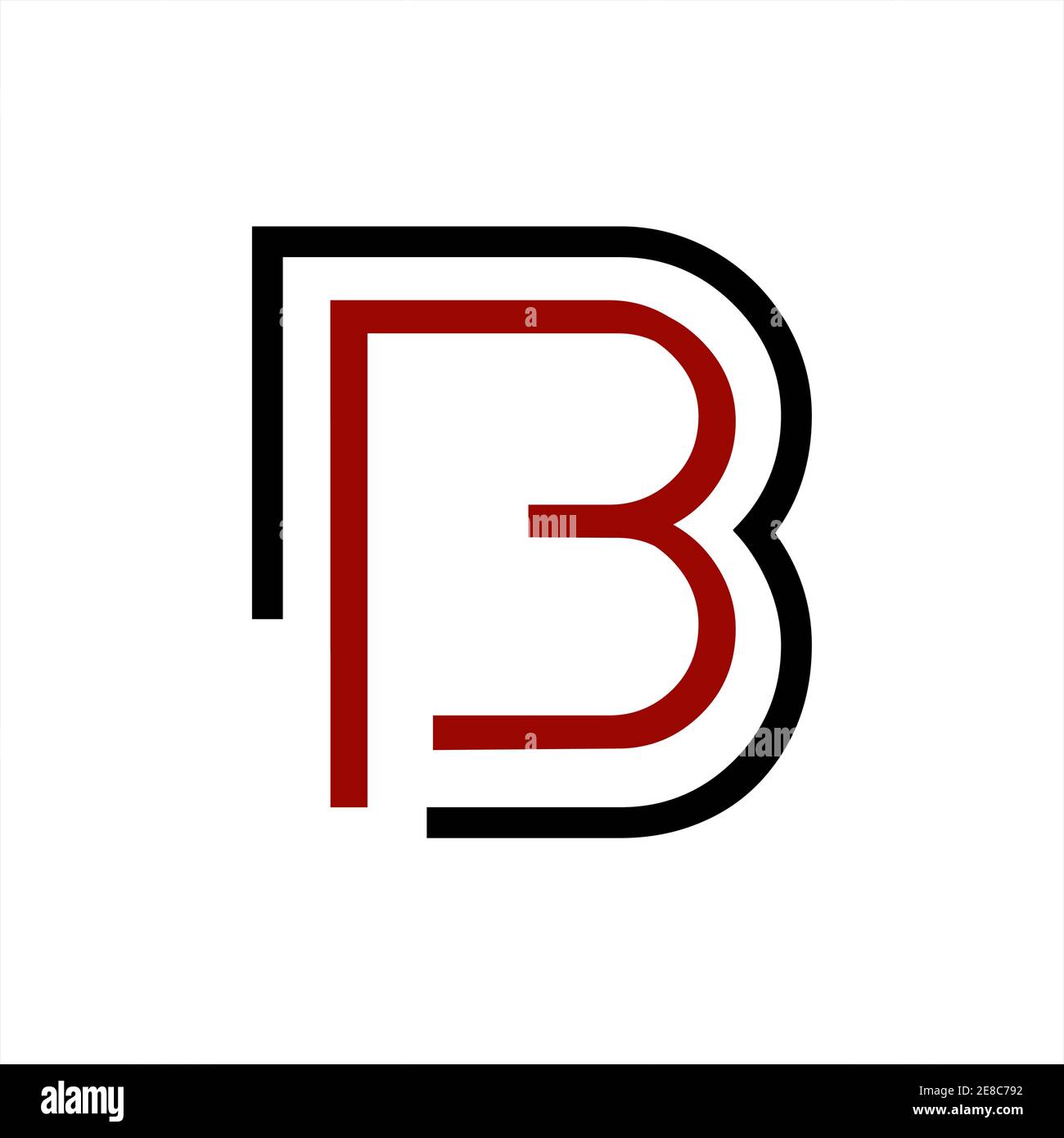 simple BB, B initials geometric network line and digital data logo ...